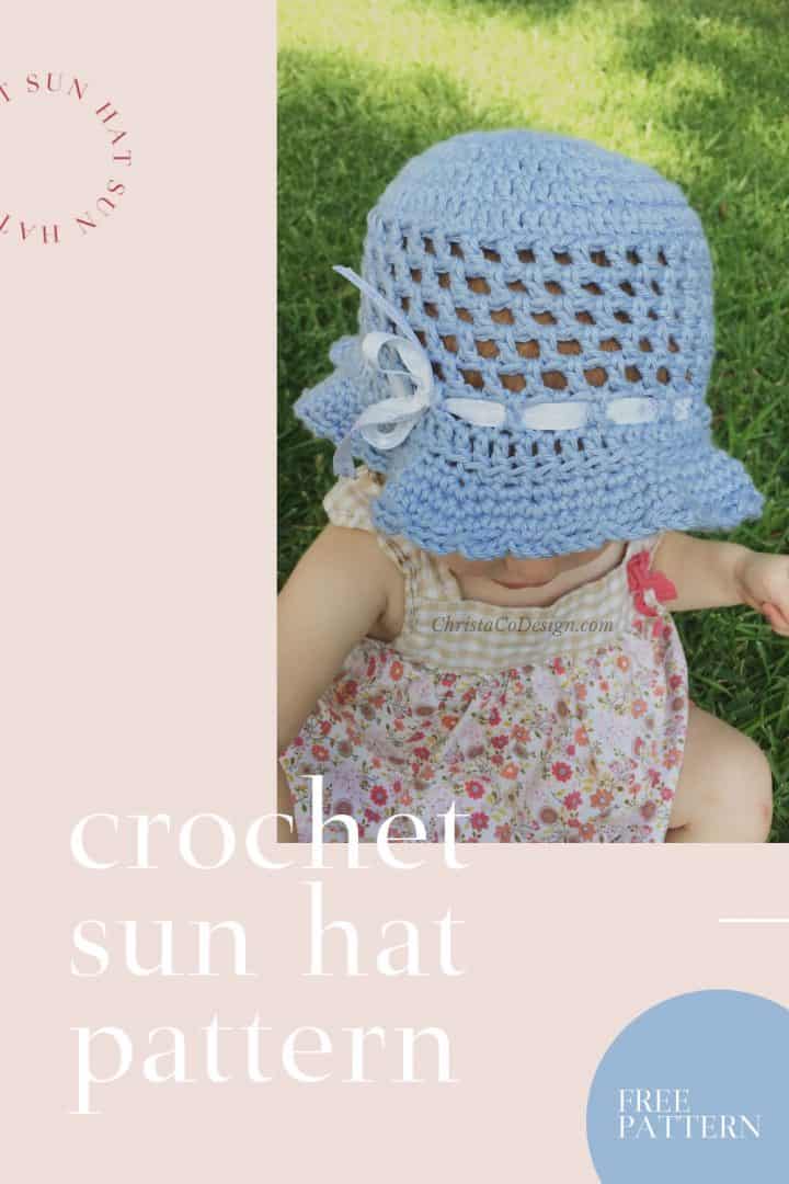 Easy Crochet Toddler Sun Hat Pattern + Photo Tutorial - ChristaCoDesign