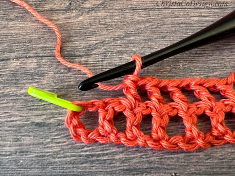 An Easy Crochet Mesh Triangle Shawl Pattern + Video - ChristaCoDesign