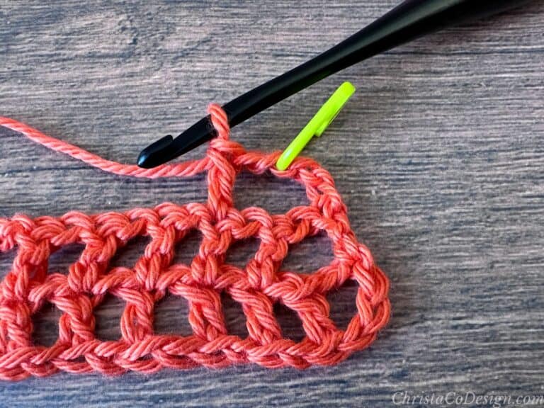 An Easy Crochet Mesh Triangle Shawl Pattern + Video - ChristaCoDesign