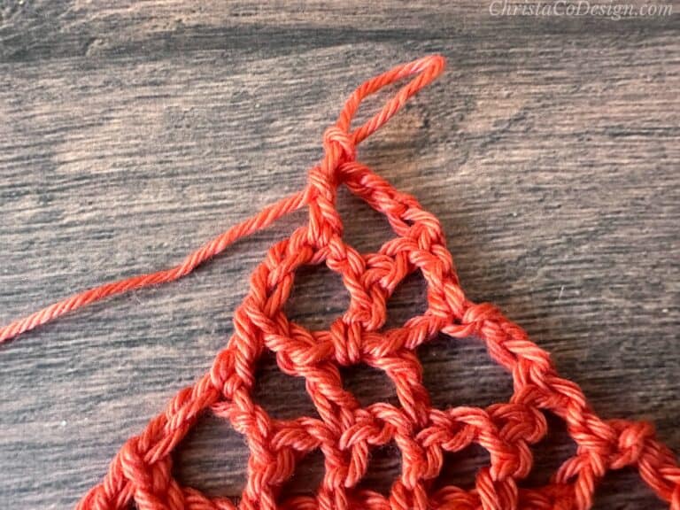 An Easy Crochet Mesh Triangle Shawl Pattern + Video - ChristaCoDesign