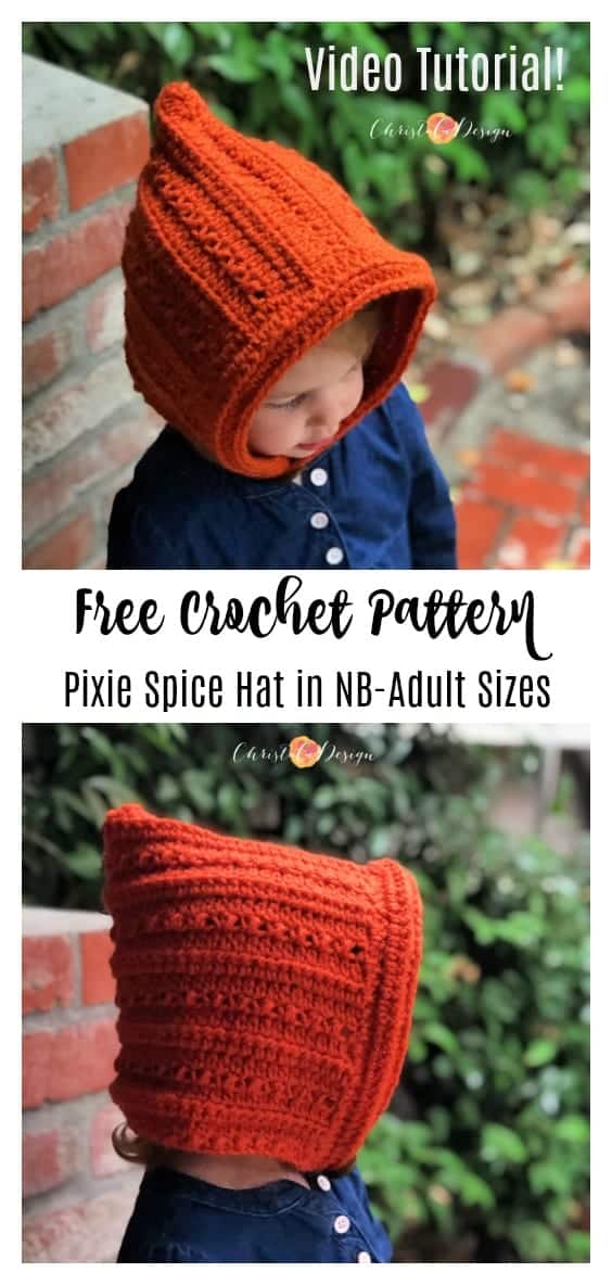 Crochet Pixie Hat Pattern | Pixie Spice Hat - ChristaCoDesign