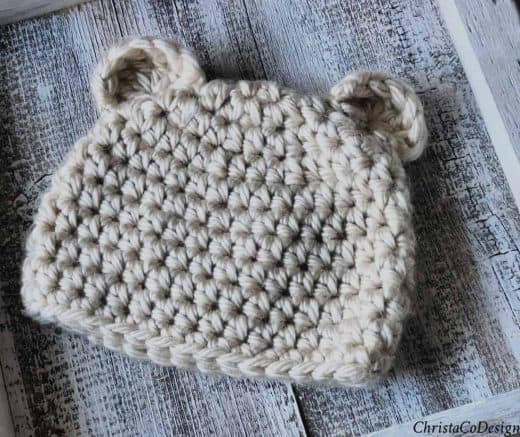 How to Crochet Bear Ears for Beanie Photo Tutorial - ChristaCoDesign