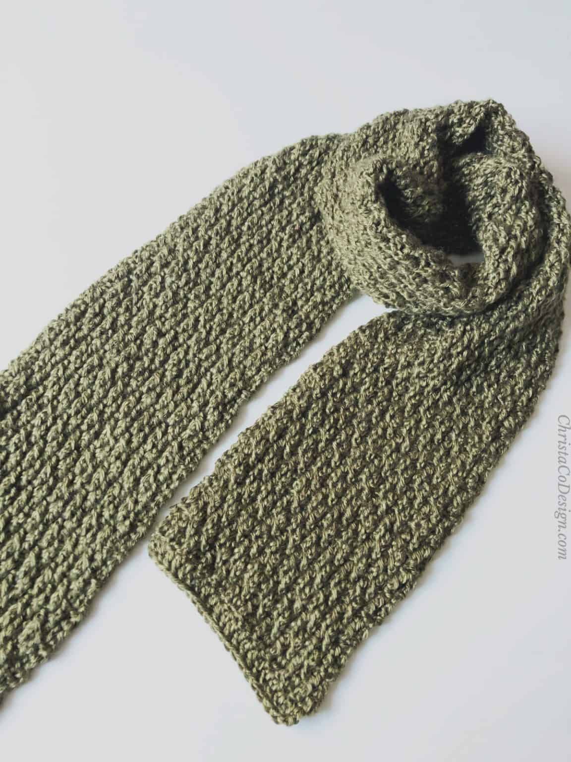 Textured Crochet Scarf Pattern | Matteo Scarf - ChristaCoDesign