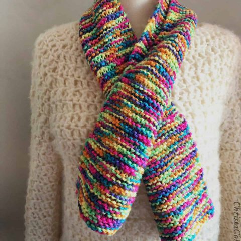 Easy Garter Stitch Scarf Knitting Pattern For Beginners - ChristaCoDesign