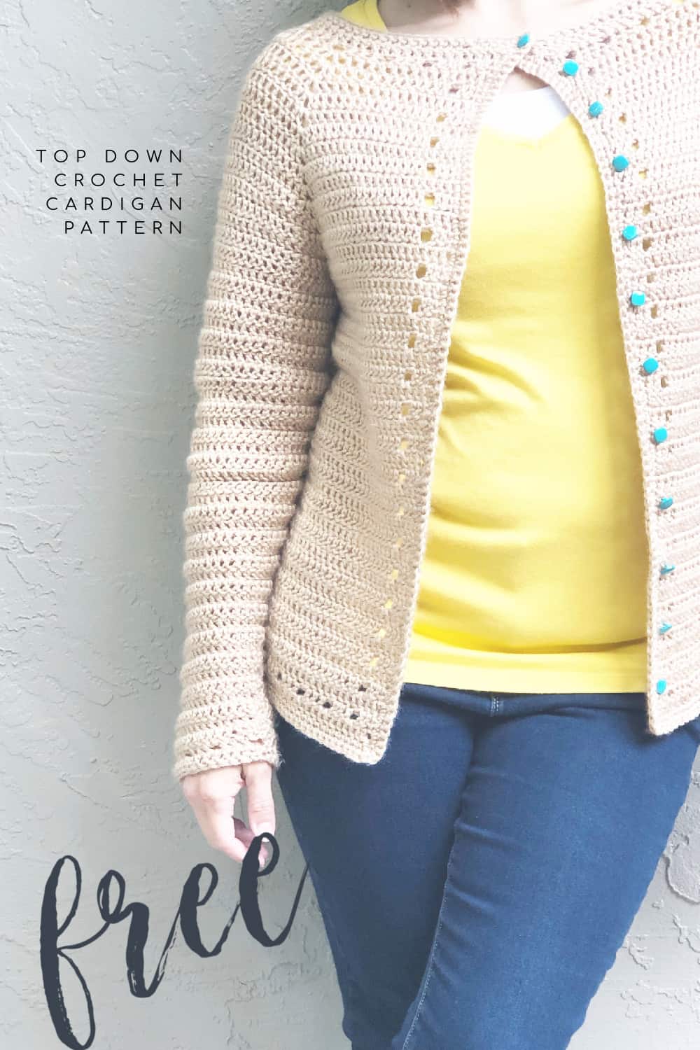 Easy Top Down Crochet Cardigan Pattern - ChristaCoDesign
