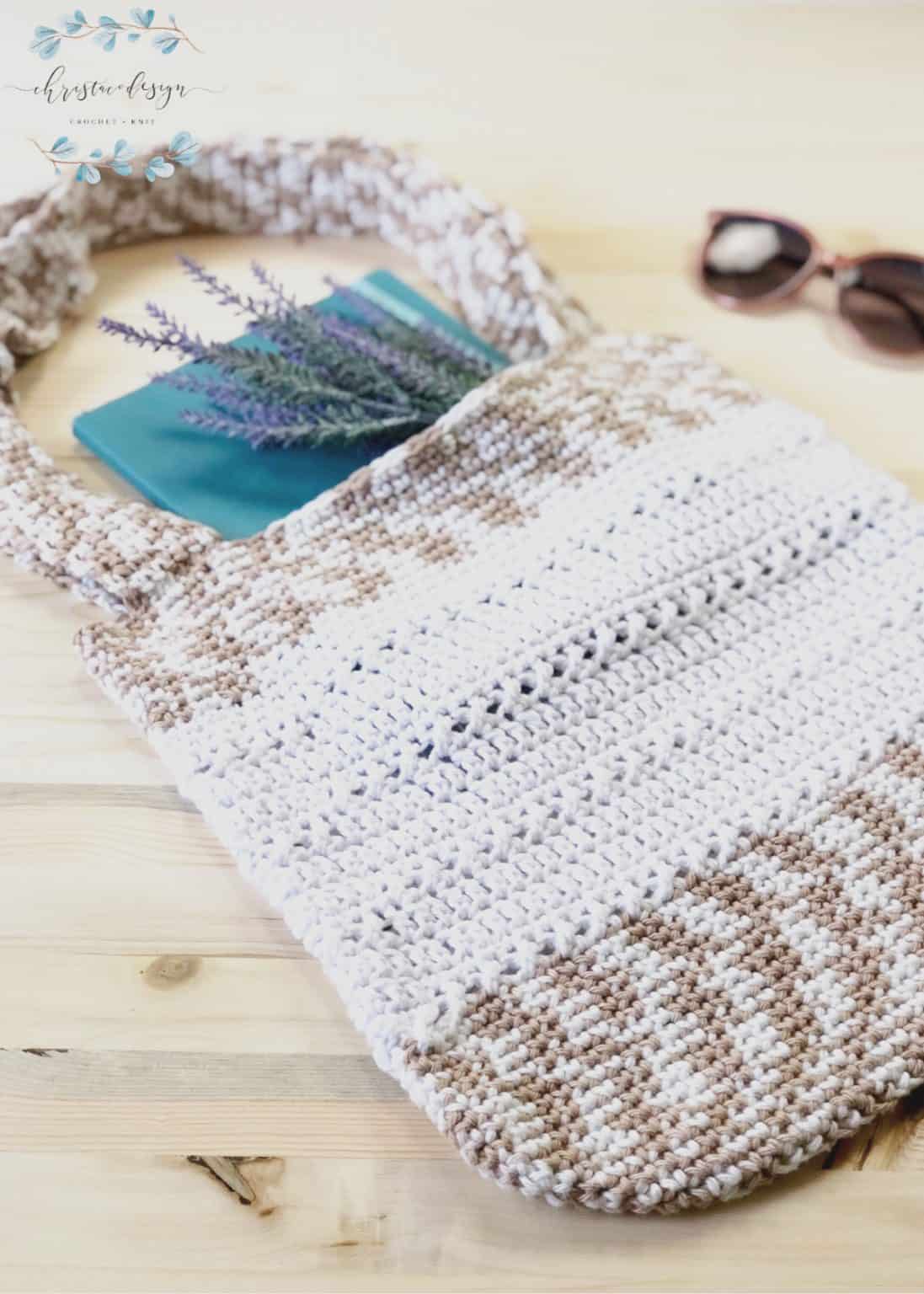 Free Crochet Book Bag Pattern | Library Tote Book Bag - ChristaCoDesign