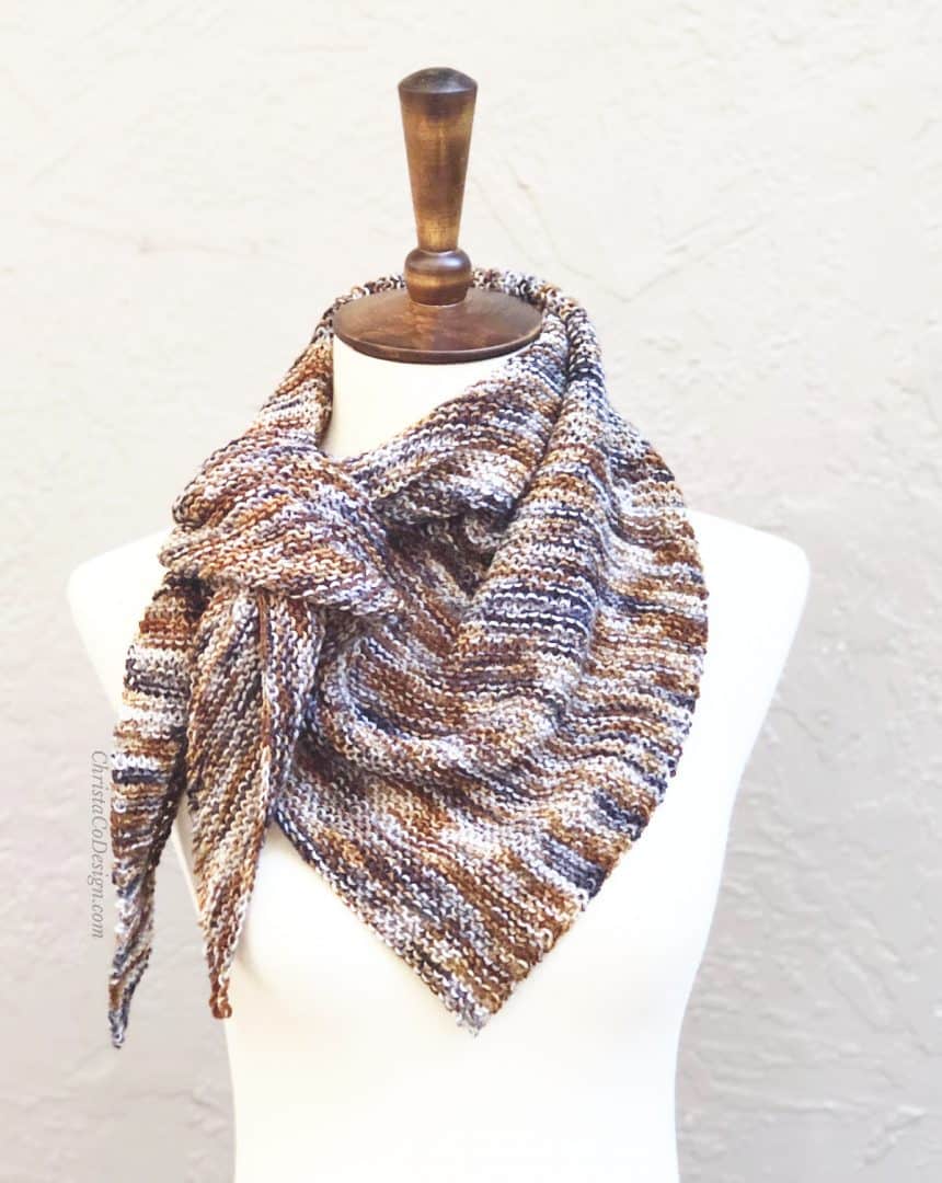 Tostata Easy Triangle Scarf Knitting Pattern for Beginners ...