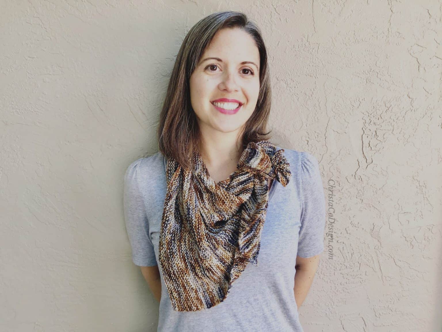 Tostata Easy Triangle Scarf Knitting Pattern for Beginners ...