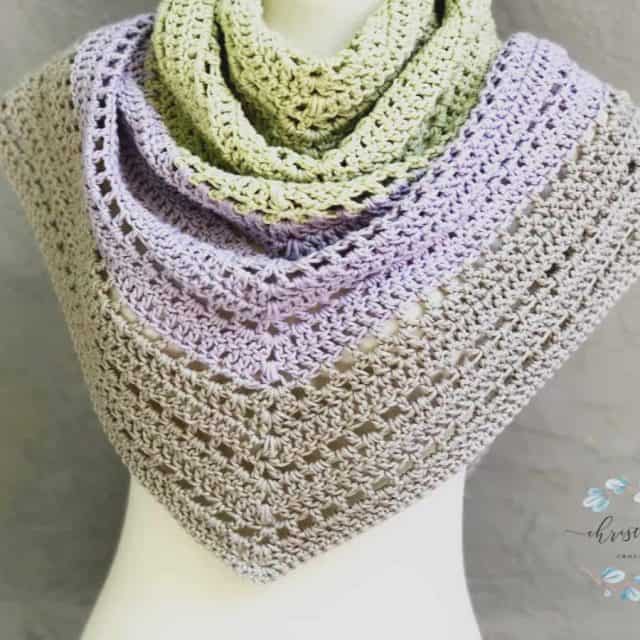 How To Crochet A Triangular Shawl Crochet Pattern - ChristaCoDesign