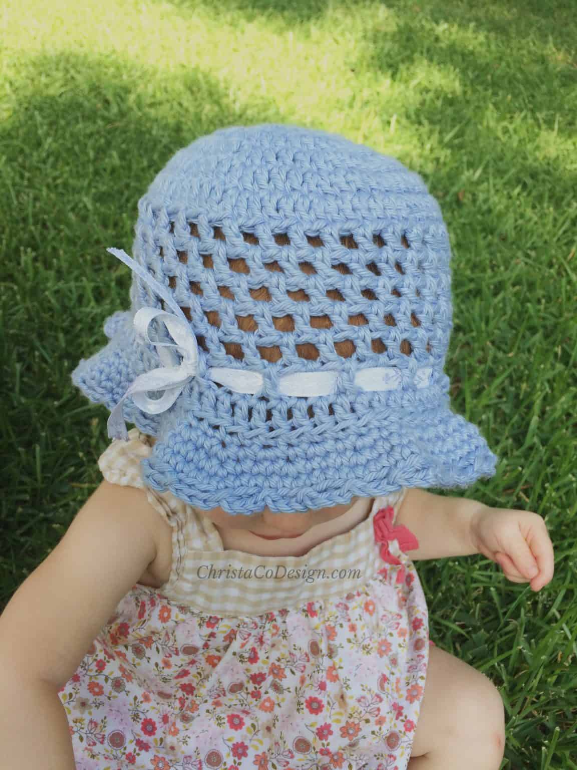 Simple Summer Sun Hat Crochet Pattern in All Sizes - ChristaCoDesign