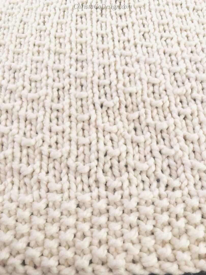 Easy Knit Blanket Pattern Beginner Knitting Pattern - ChristaCoDesign