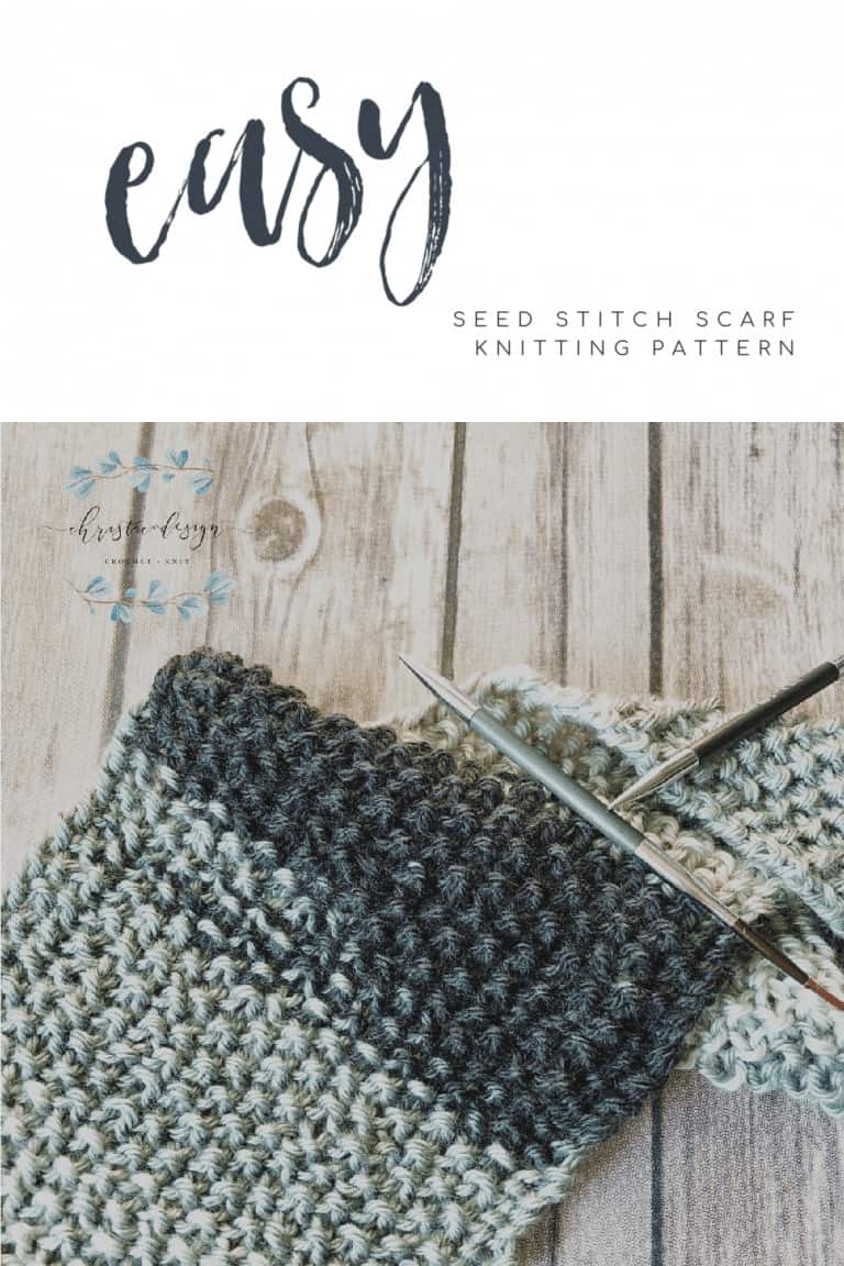 Seed Stitch Textured Knit Scarf a Free Knitting Pattern - ChristaCoDesign