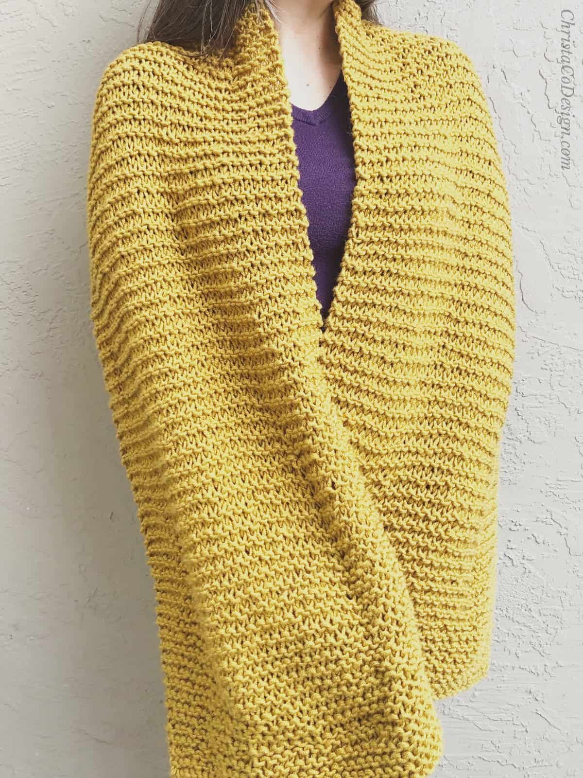 Easy Pocket Shawl Free Beginner Knitting Pattern Giana Shawl ...