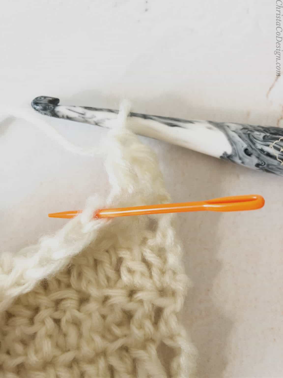 Back Loop Only Double Crochet Step by Step Tutorial - ChristaCoDesign
