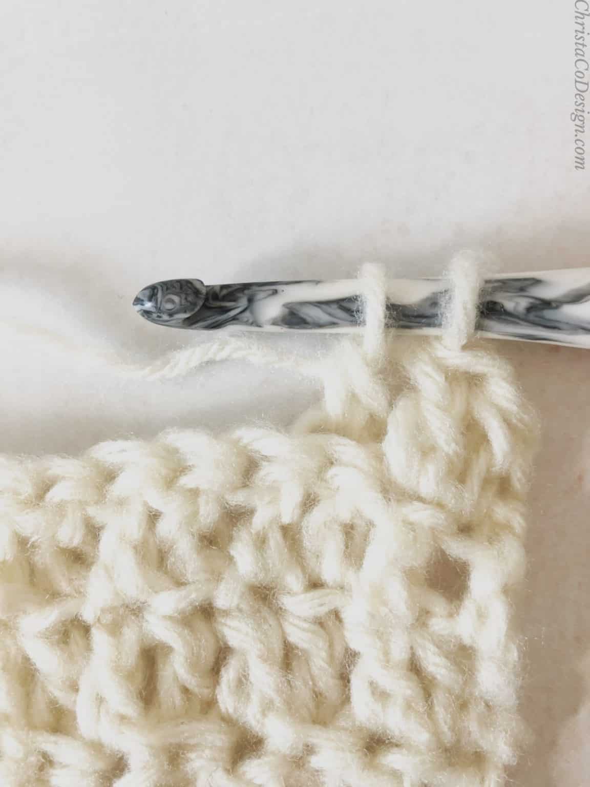 Back Loop Only Double Crochet Step by Step Tutorial - ChristaCoDesign