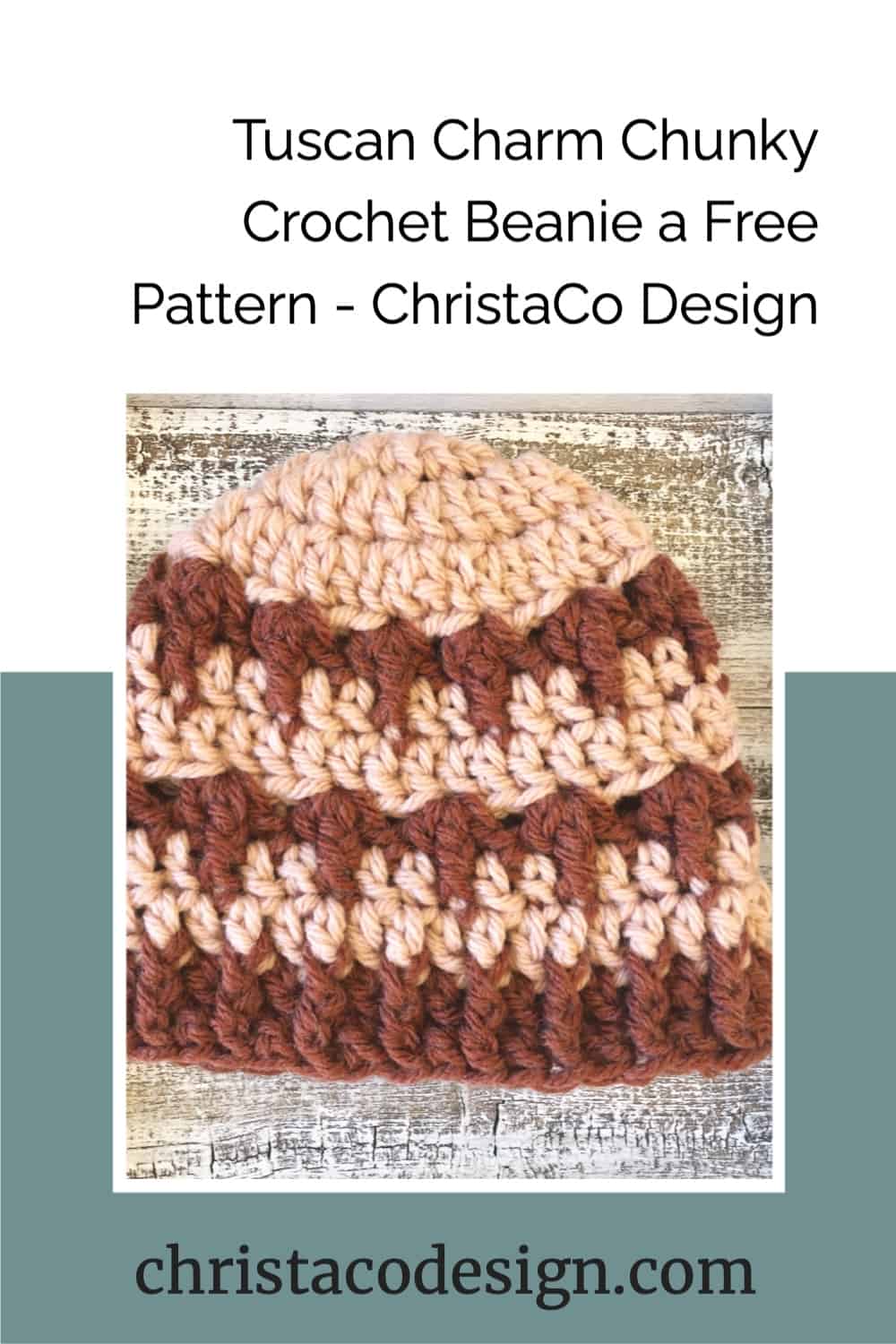 Chunky Crochet Hat a Free Pattern Tuscan Charm Beanie - ChristaCoDesign
