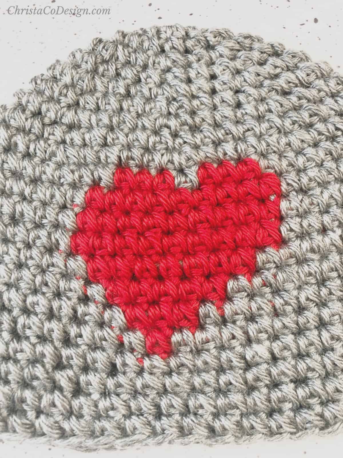 Pebbled Heart Beanie a Free Crochet Hat Pattern - ChristaCoDesign