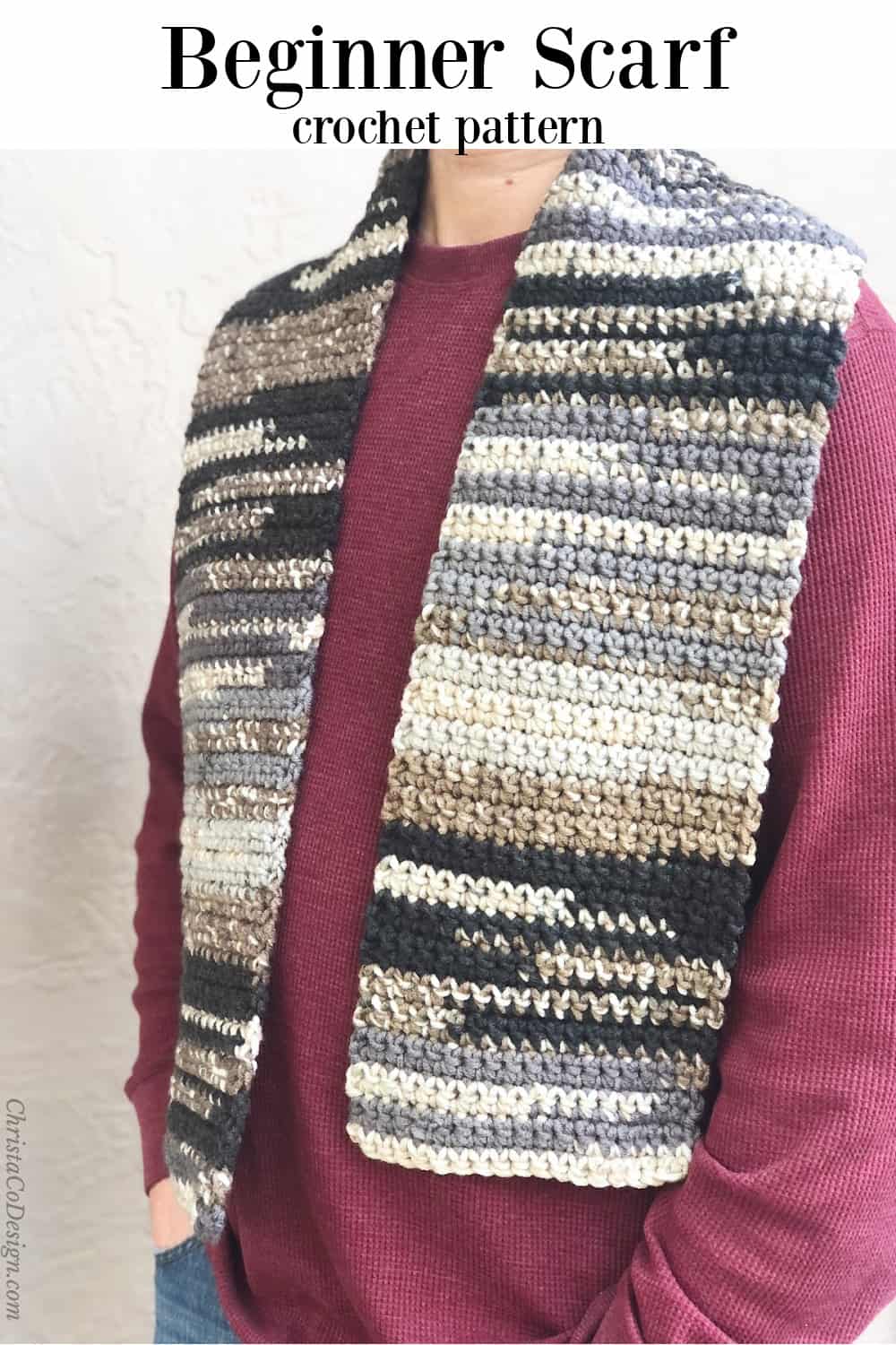 Crochet Scarf for Beginners a Step by Step Tutorial - ChristaCoDesign