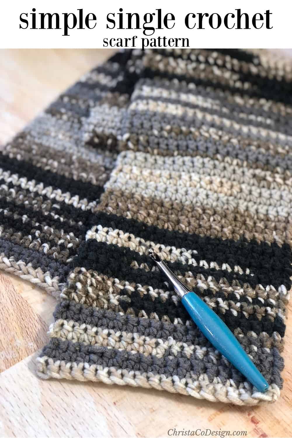 Crochet Scarf for Beginners a Step by Step Tutorial - ChristaCoDesign