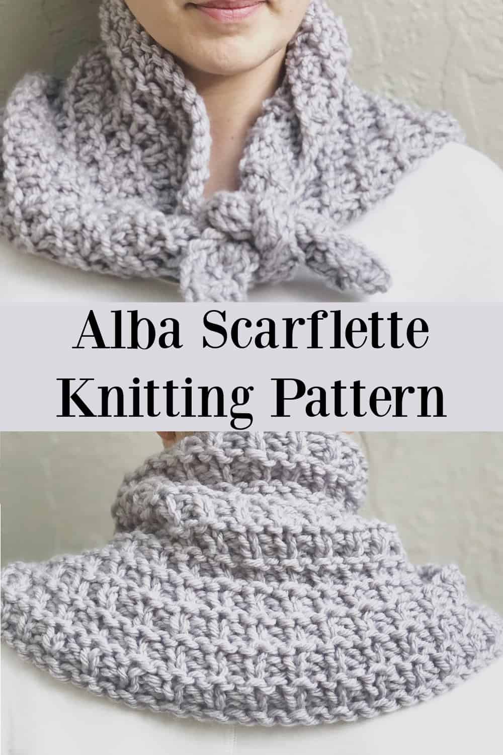Alba Scarflette Knitting Pattern - ChristaCoDesign