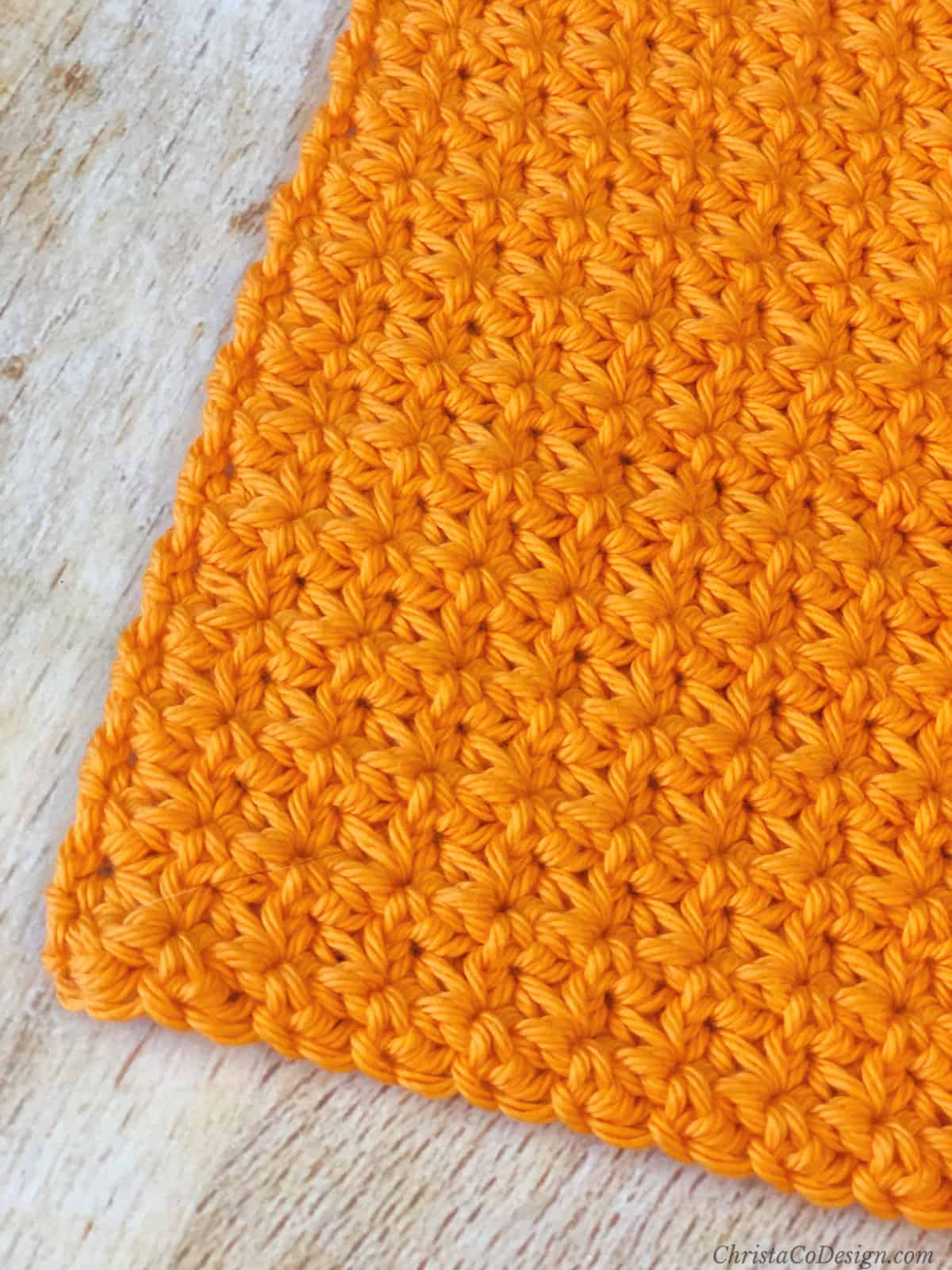 Textured Crochet Dishcloth Pattern | Sunrise Dishcloth - ChristaCoDesign