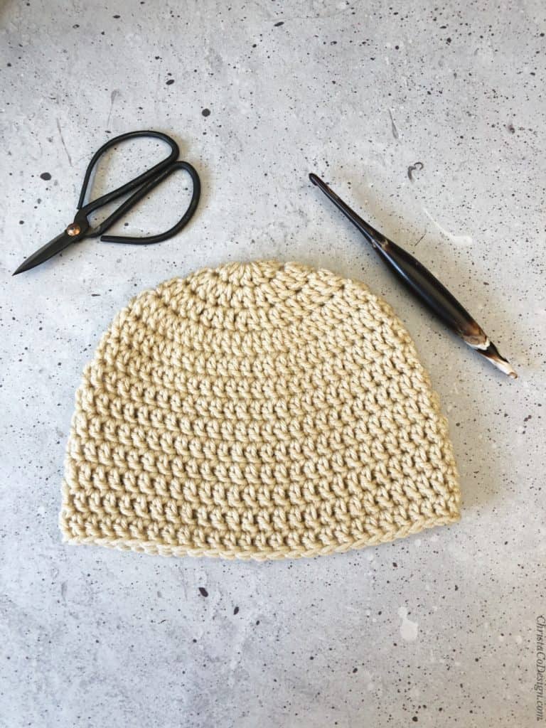 Basic Double Crochet Beanie Pattern Free for Beginners - ChristaCoDesign