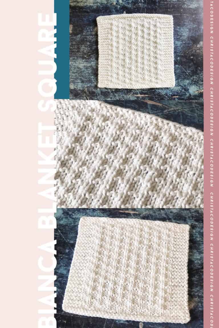 Easy Blanket Square Knitting Pattern | Bianca Square - ChristaCoDesign