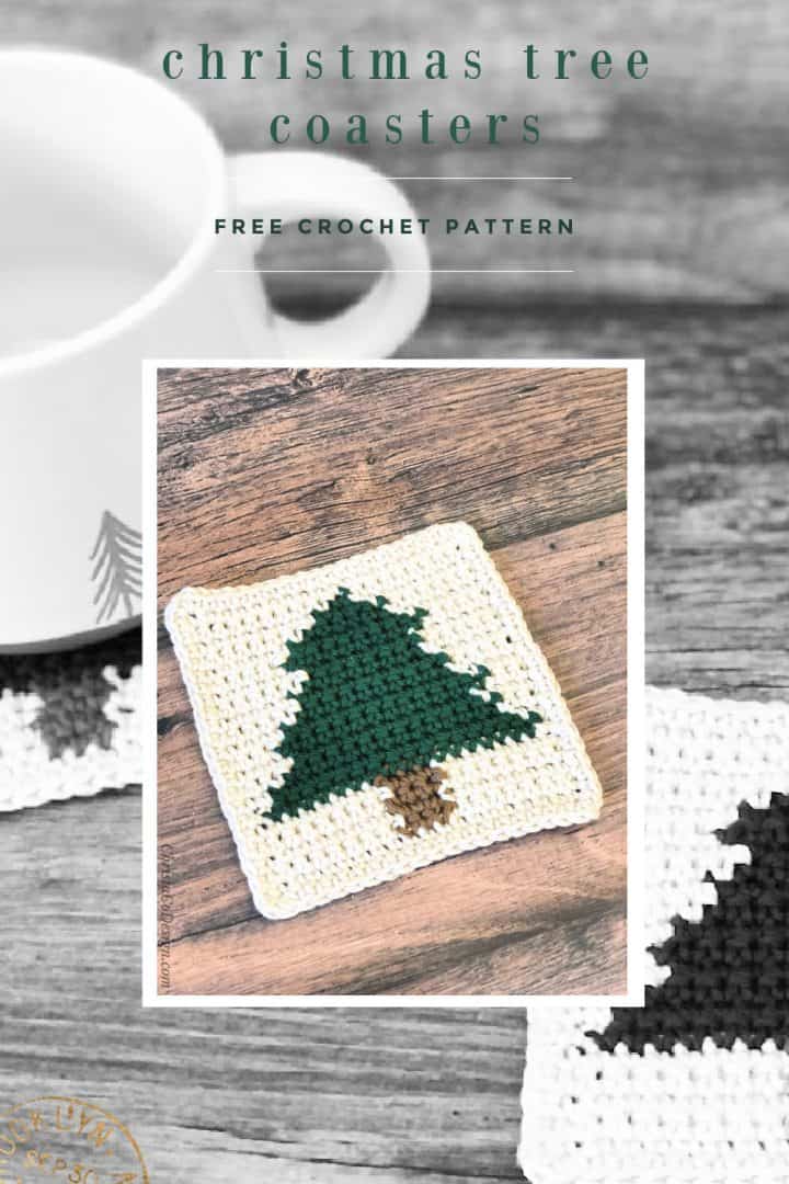 Christmas Tree Coasters Crochet Pattern - ChristaCoDesign