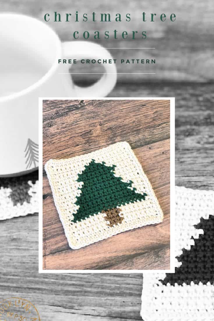 Christmas Tree Coasters Crochet Pattern - ChristaCoDesign