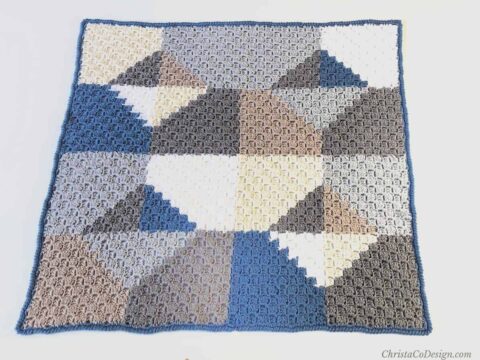 Modern Geometric Corner to Corner Baby Blanket: Ennio - ChristaCoDesign