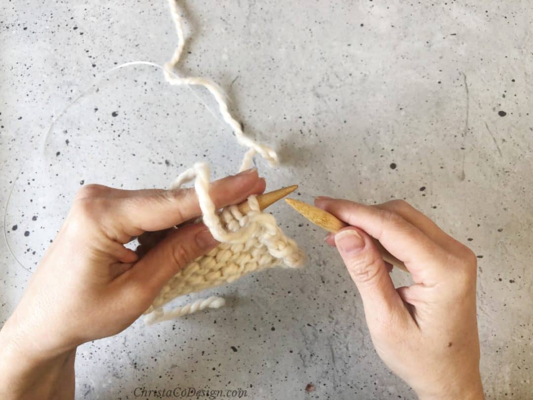 How to Purl Stitch a Beginner Knitting Tutorial - ChristaCoDesign