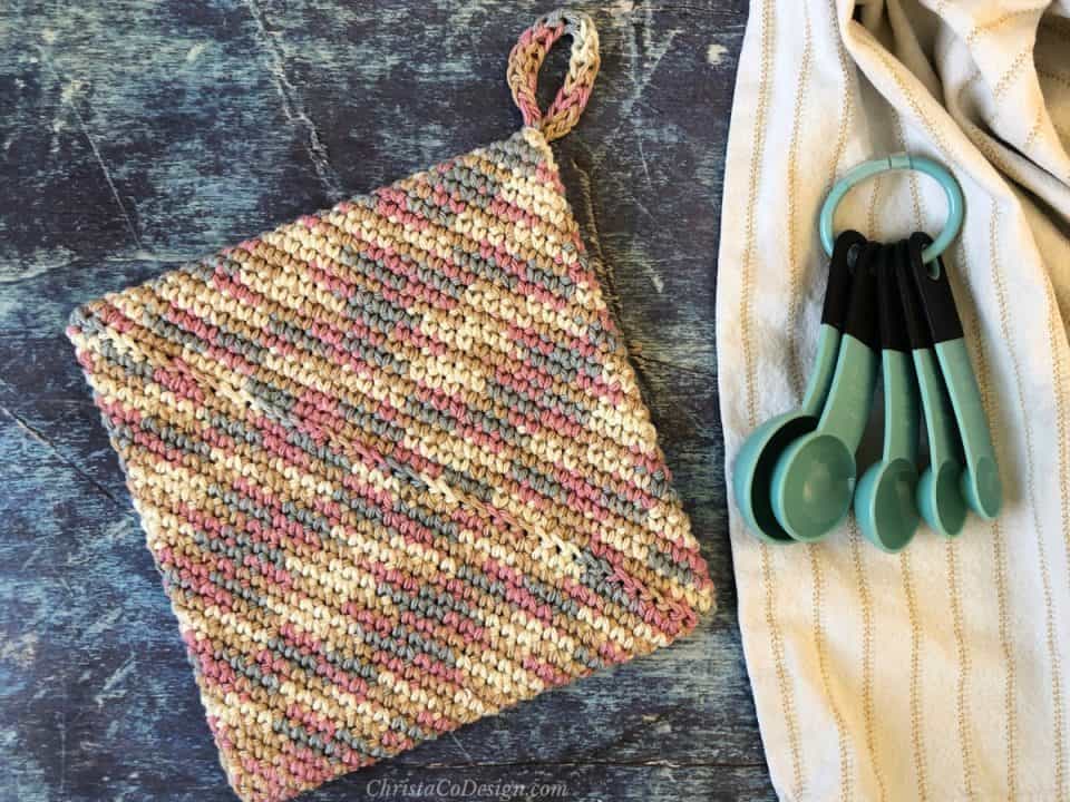 How to Crochet a Pot Holder Step By Step Tutorial - ChristaCoDesign