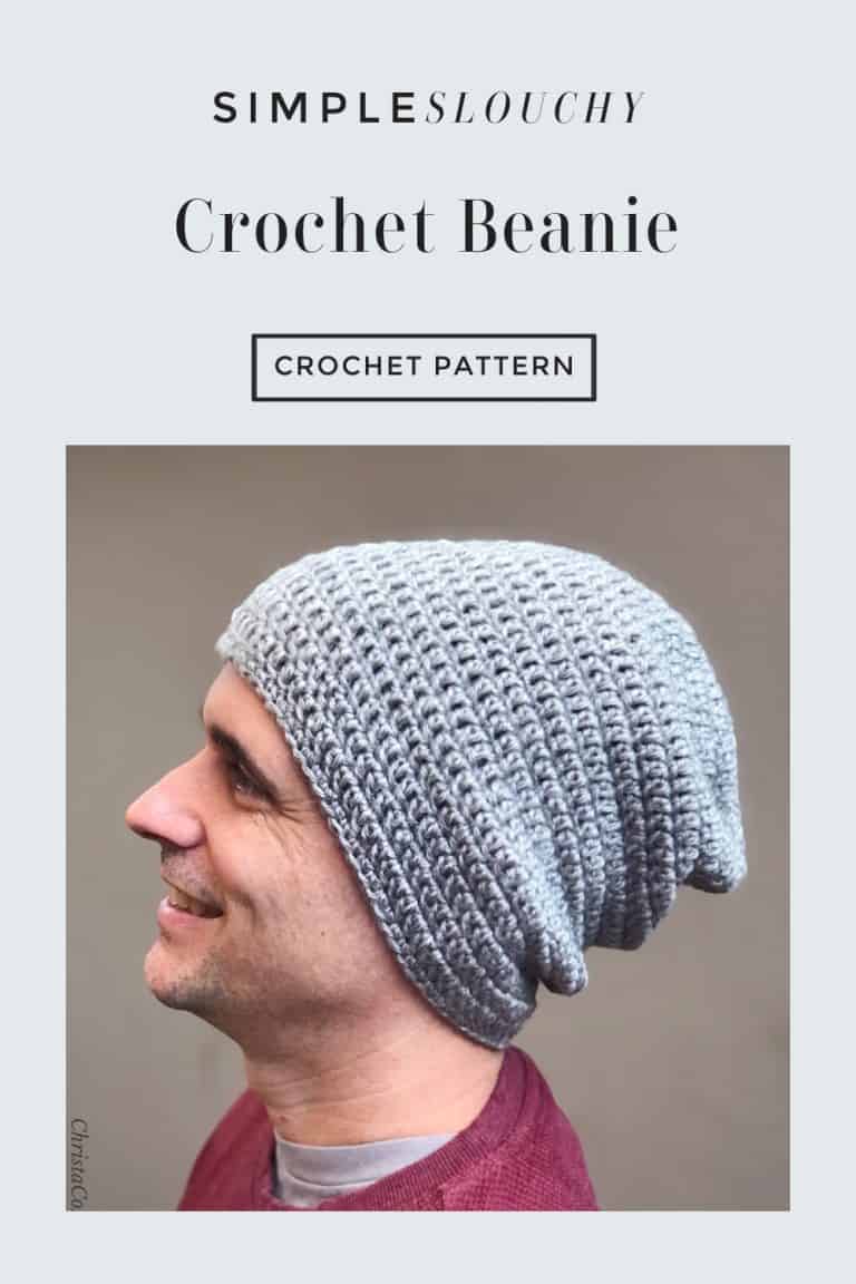 Simple Slouchy Beanie Free Crochet Pattern - ChristaCoDesign