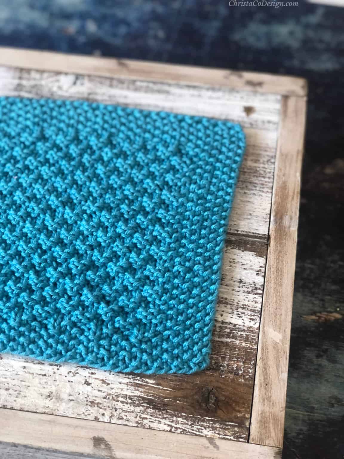 Free Double Moss Stitch Dishcloth Knitting Pattern - ChristaCoDesign
