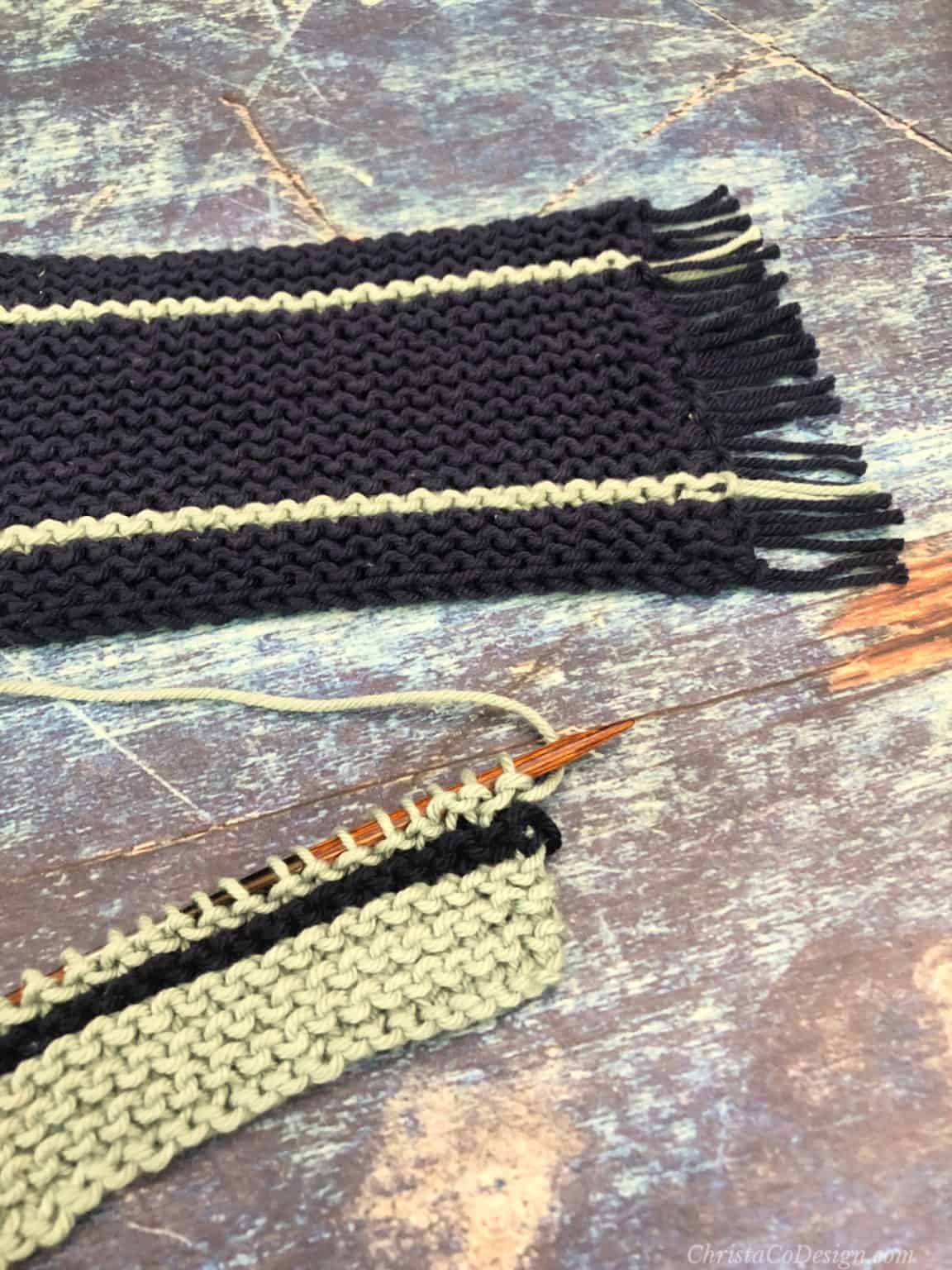 How To Knit A Simple Mug Rug Tutorial For Beginners - ChristaCoDesign