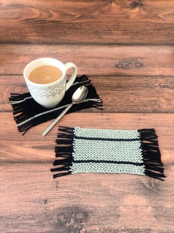How To Knit A Simple Mug Rug Tutorial For Beginners - ChristaCoDesign