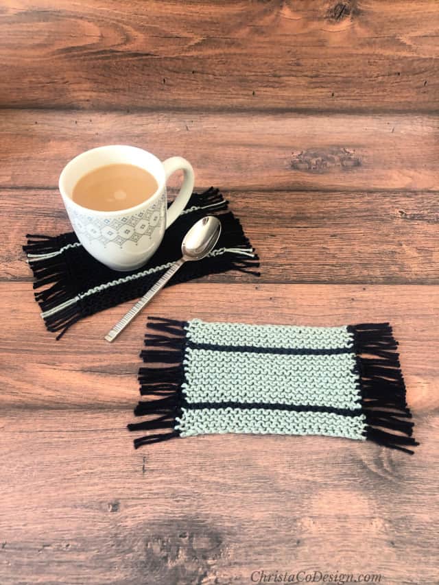 How To Knit A Simple Mug Rug Tutorial For Beginners - ChristaCoDesign