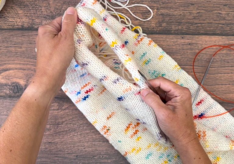 How To Pick Up Stitches At The Armhole For Sleeves - ChristaCoDesign