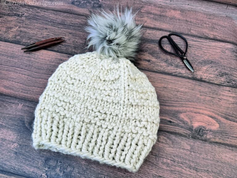 Free Chunky Hat Pattern In Super Bulky Yarn - ChristaCoDesign