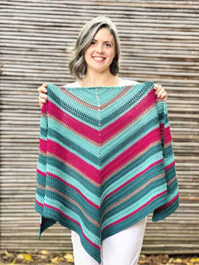 Textured Stripes Top Down Triangle Shawl Pattern - ChristaCoDesign