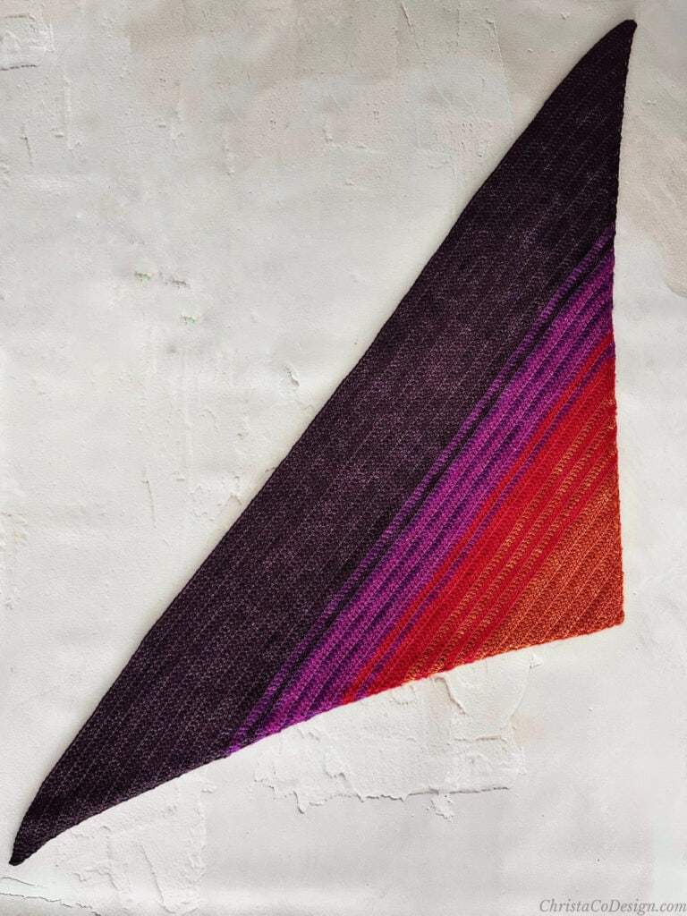 Aurora Scarf Crochet Ombré Triangle Scarf Pattern - ChristaCoDesign